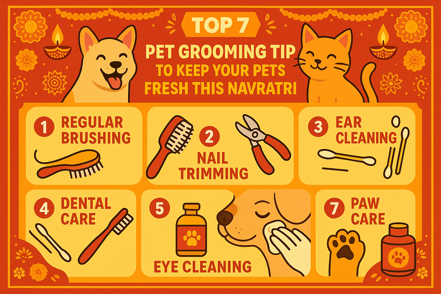 Top 7 Pet Grooming Tips for Navratri | Smiling Pets